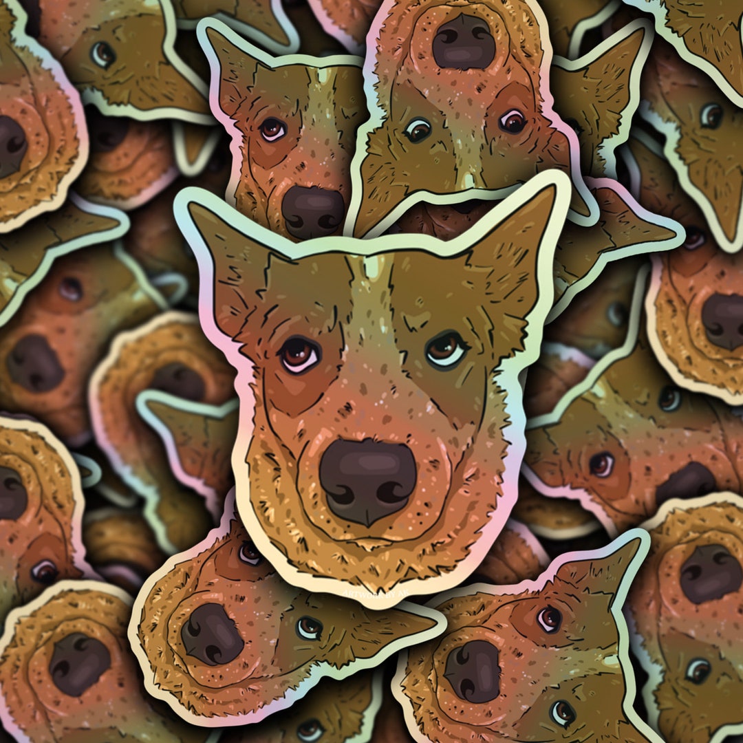 3-inch Holographic Red Heeler Dog Decal, Weatherproof Heeler Sticker ...