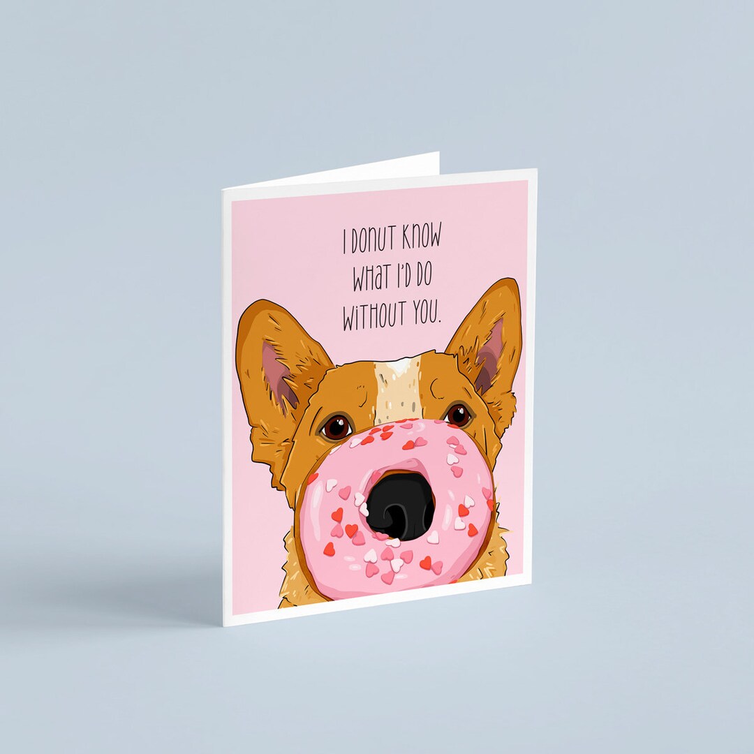 Red Heeler Dog Donut Thank You Card, Best Friend Gift - Etsy