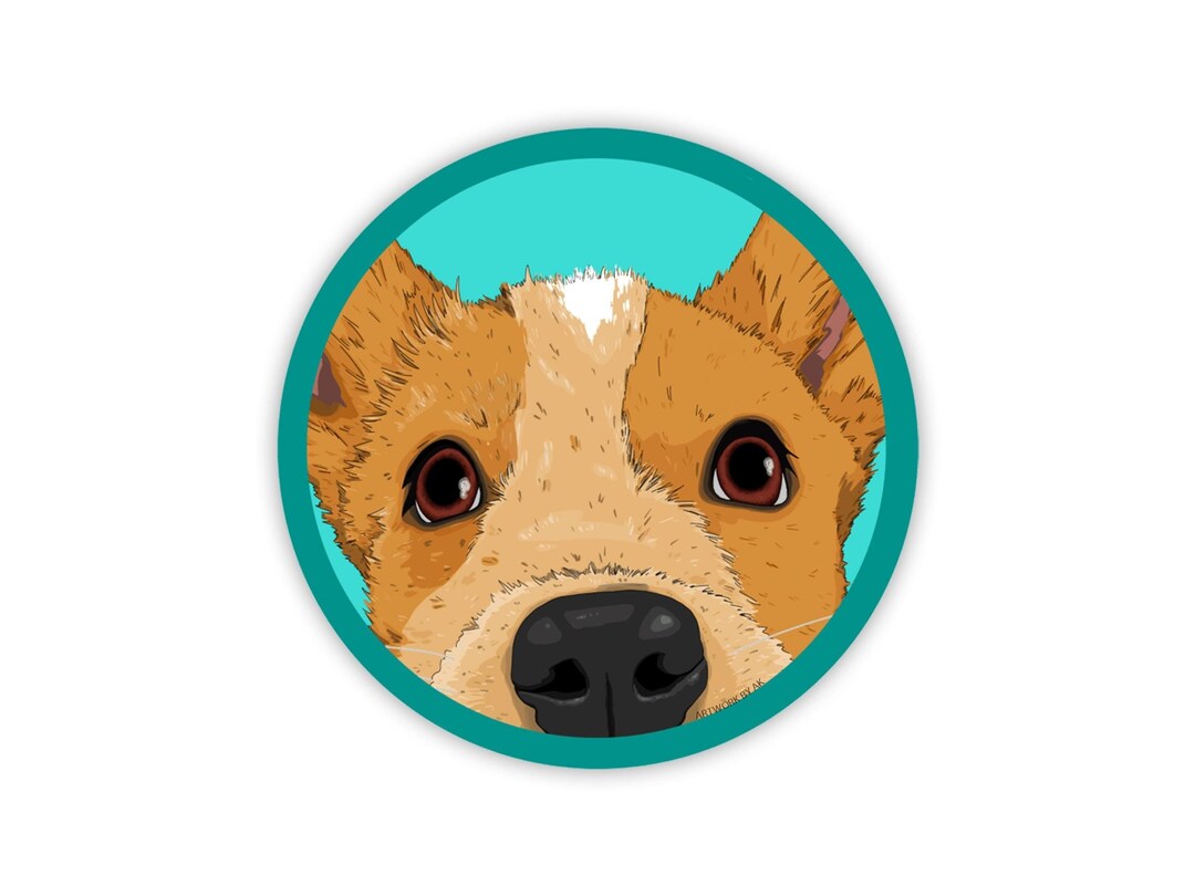 4-inch Red Heeler Decal, Weatherproof Cattle Dog Sticker, Peek A Boo ...