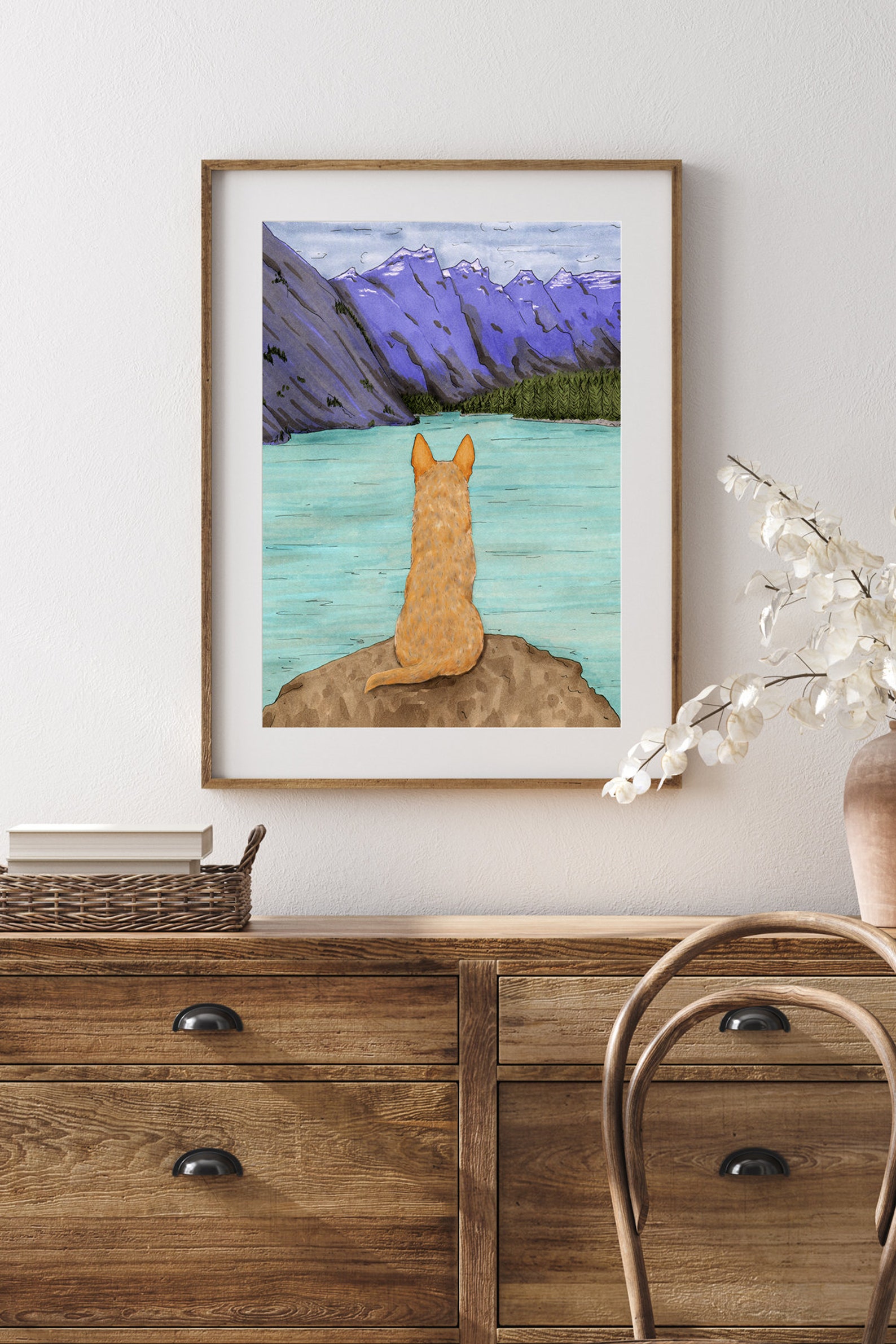 Australian Cattle Dog, Red Heeler, Giclee Art Print, "keep Exploring ...