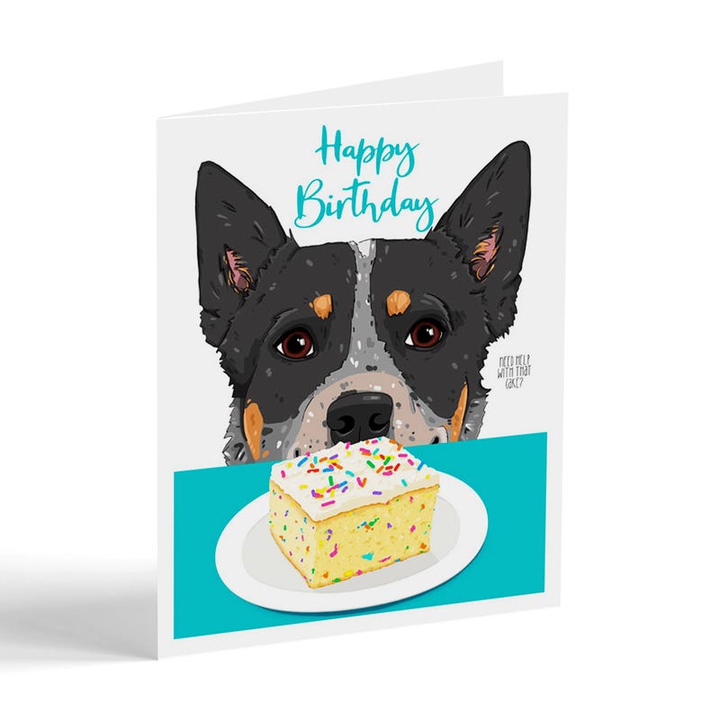 Birthday Card Blue Heeler - Etsy