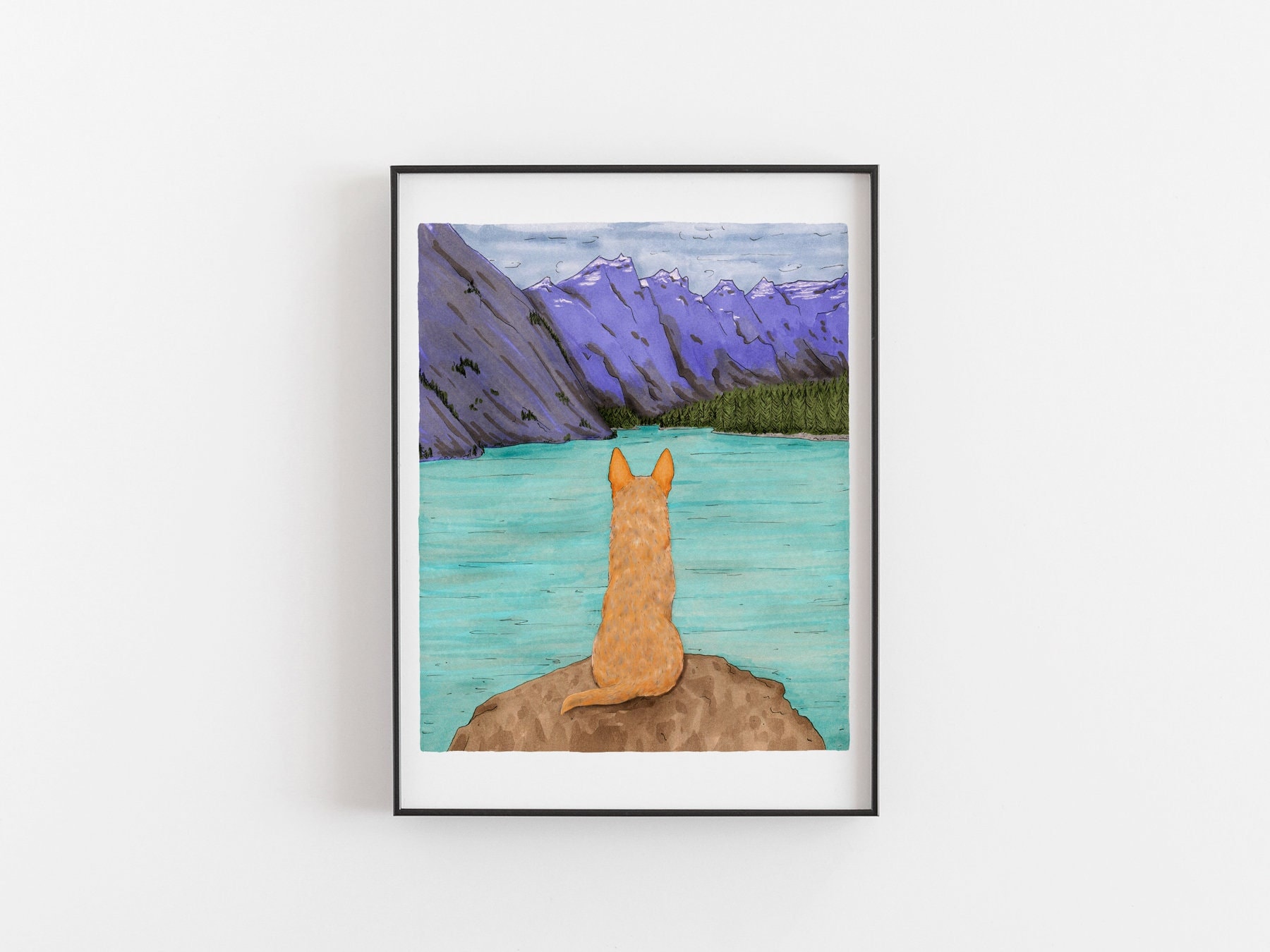 Australian Cattle Dog, Red Heeler, Giclee Art Print, "keep Exploring ...