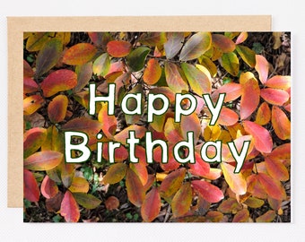 Fall Leaves Birthday Card Printable - Etsy