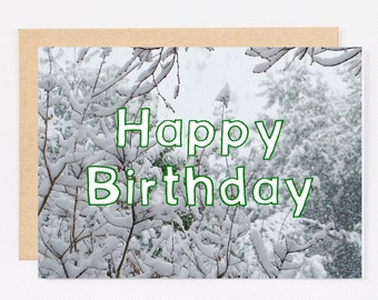 Birthday Card Winter - Etsy