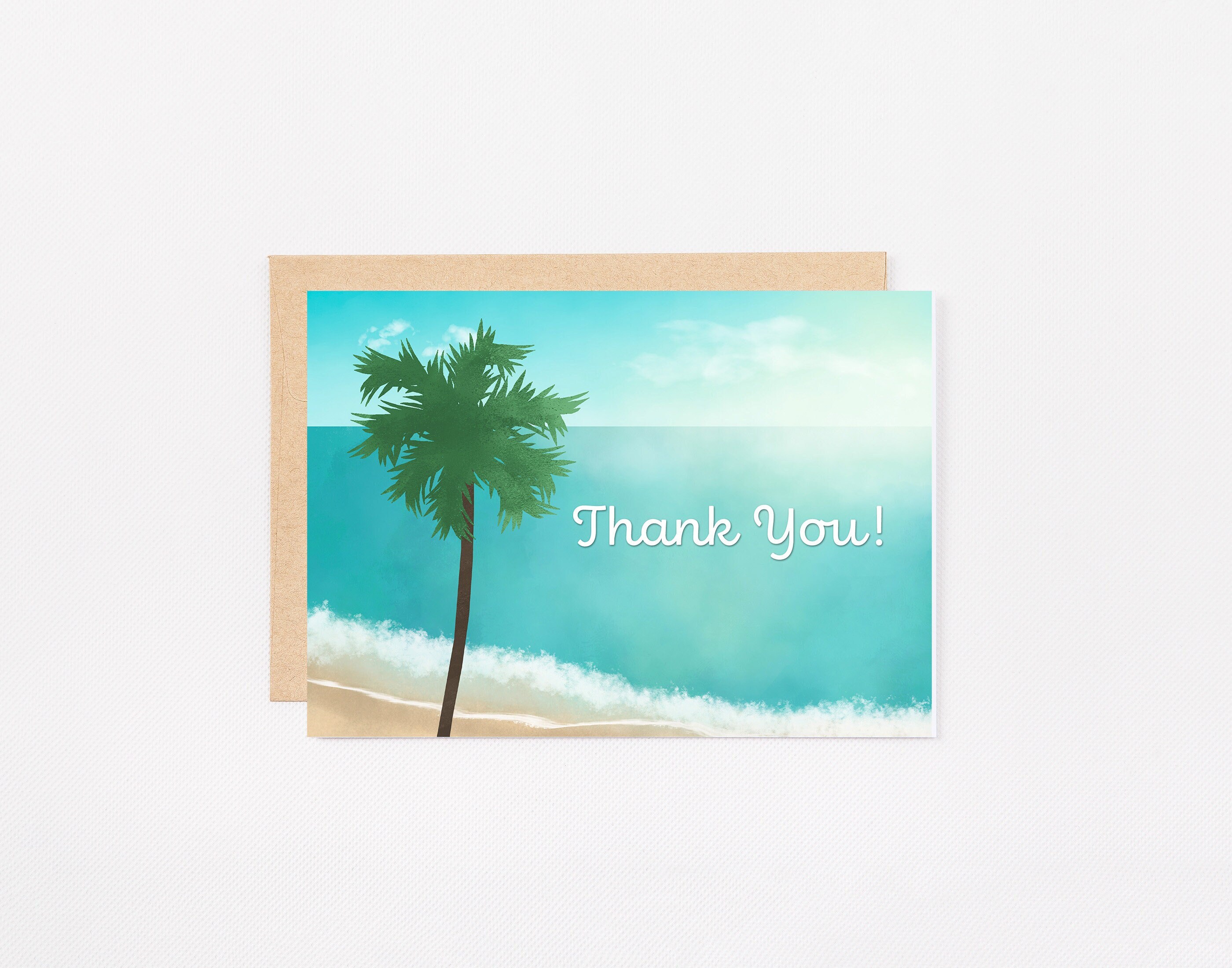 Printable Thank You Palm Tree Card - Etsy