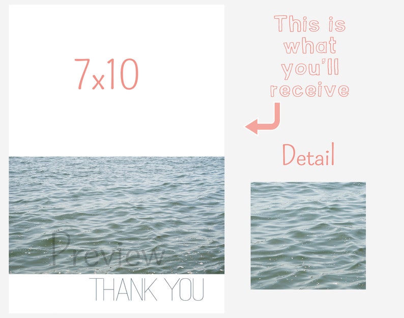 Printable Minimal Water Thank You Card, 5x7 - Etsy