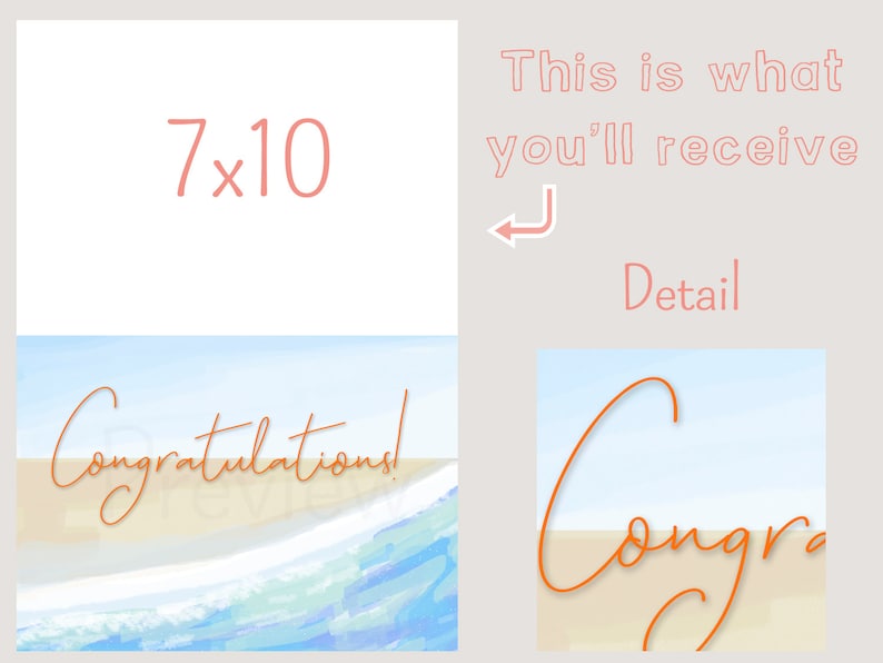 Printable Congratulations Card, Beach, Ocean, Graduation, Summer ...