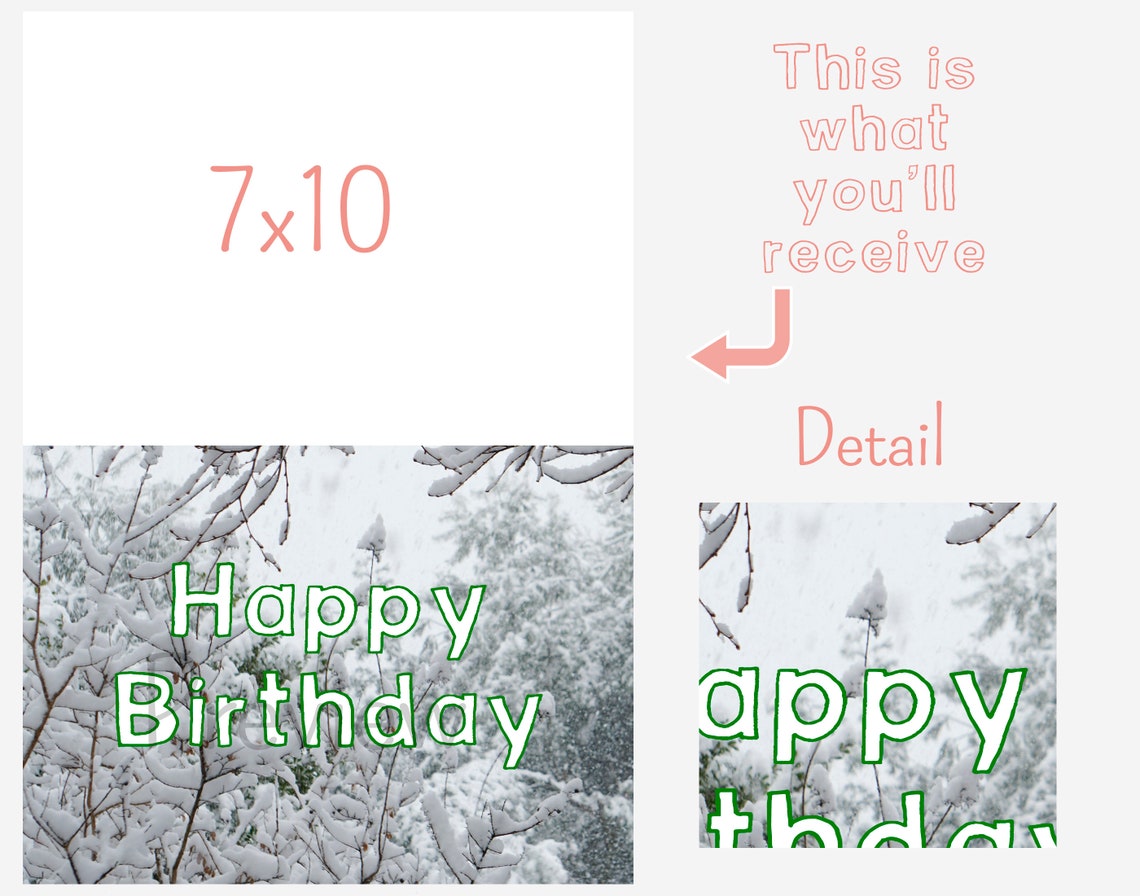 Printable Snow Birthday Card, Winter Birthday, Snow, Trees, Nature ...