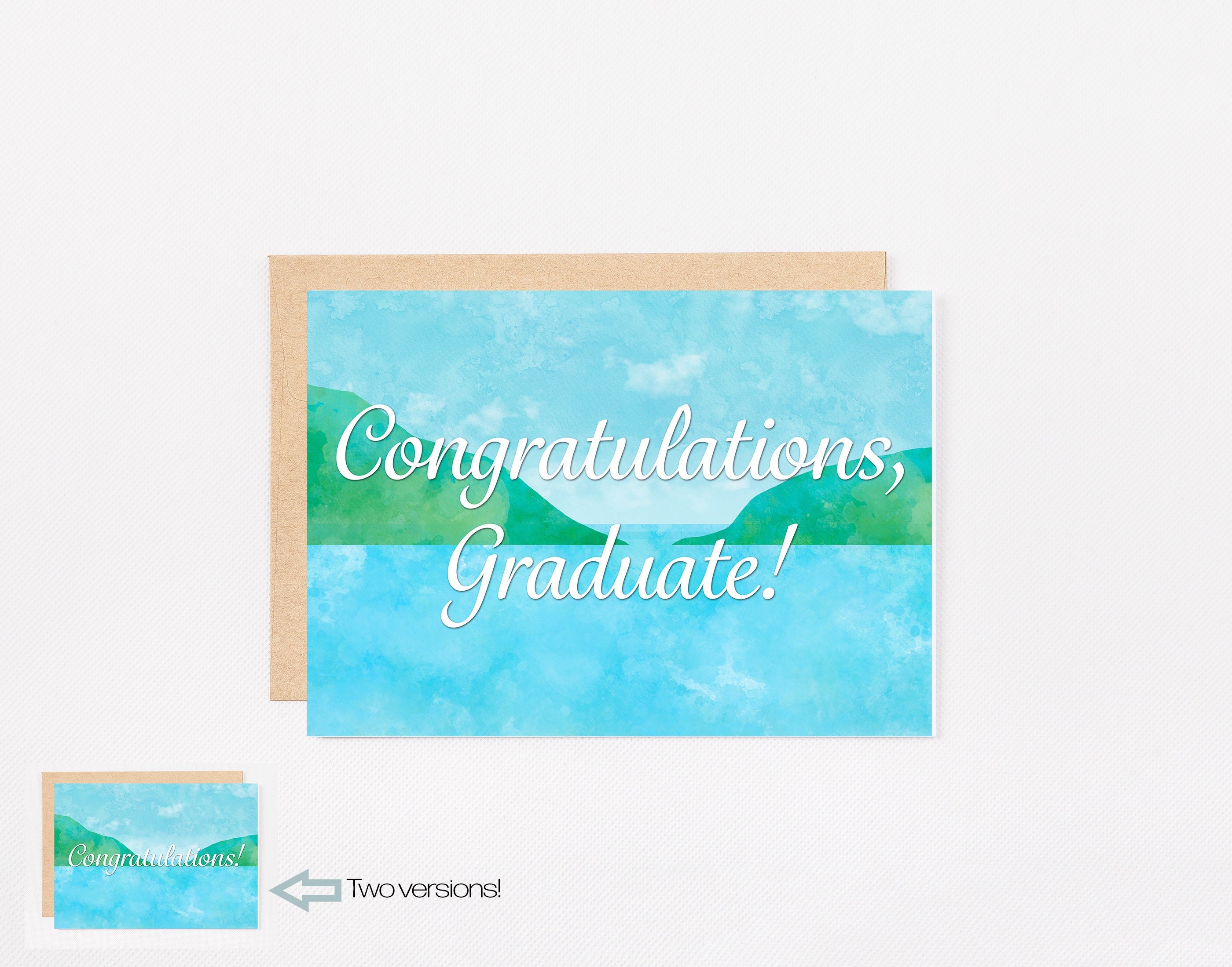 Printable Water and Mountains Congratulations Graduate Card, 5x7 - Etsy
