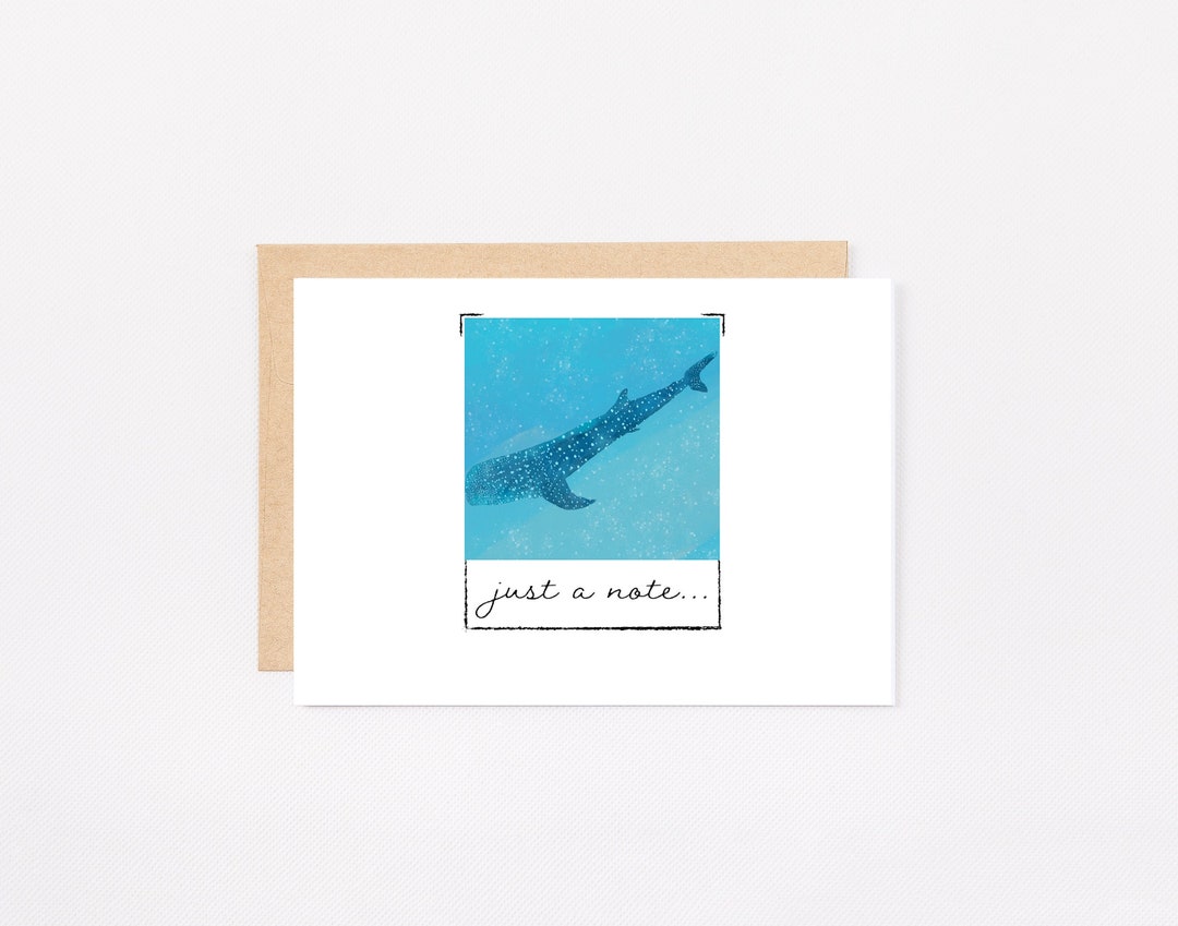 Printable Whale Shark Note Card, Just a Note, 5x7 - Etsy