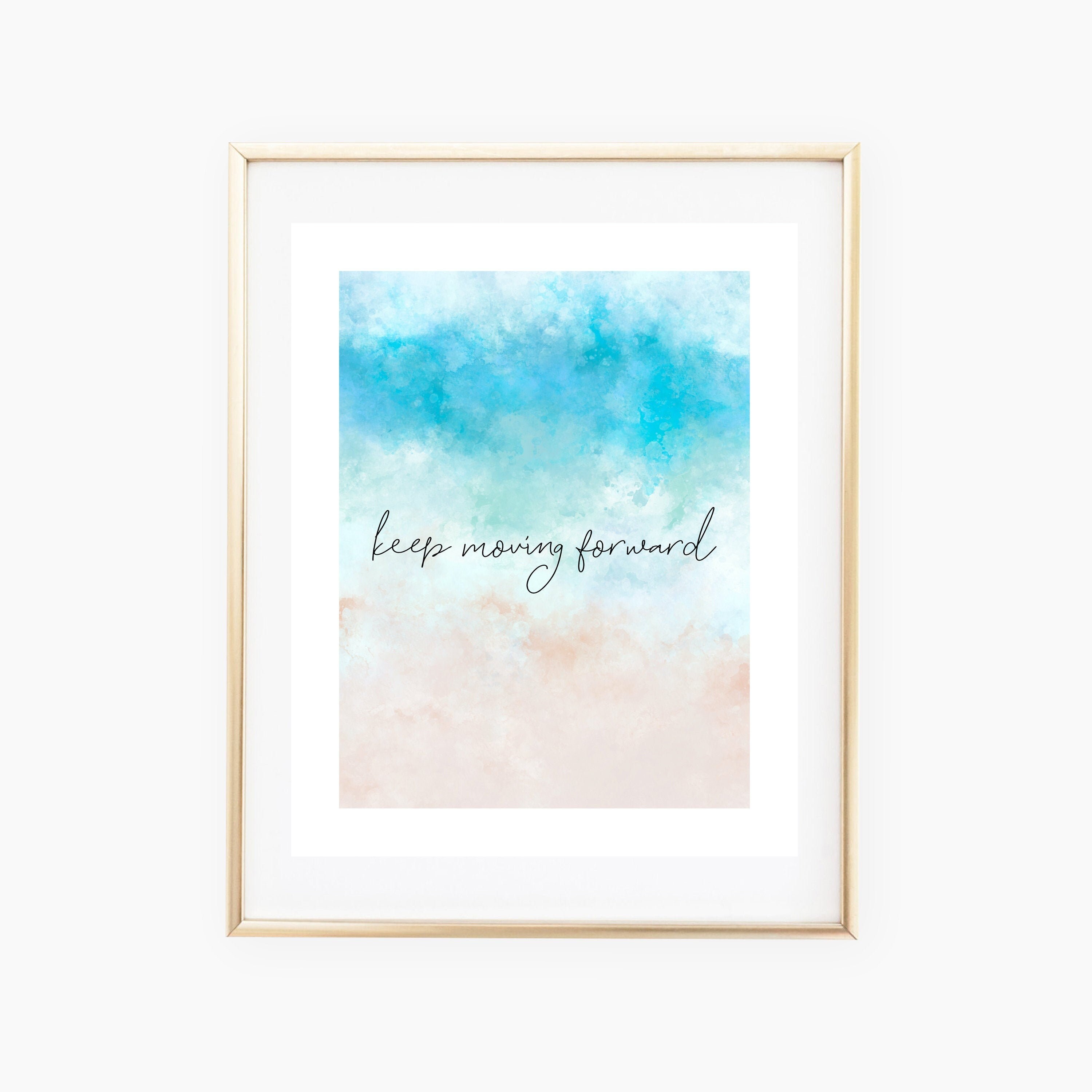 Printable Keep Moving Forward Art Print, Abstract Beach, Decor ...