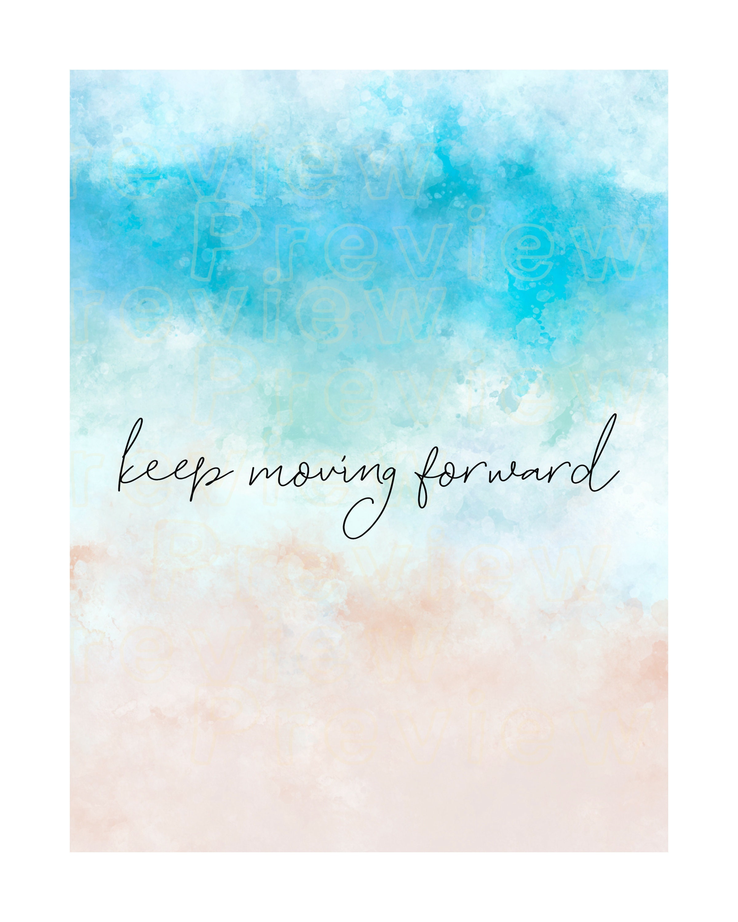 Printable Keep Moving Forward Art Print, Abstract Beach, Decor ...