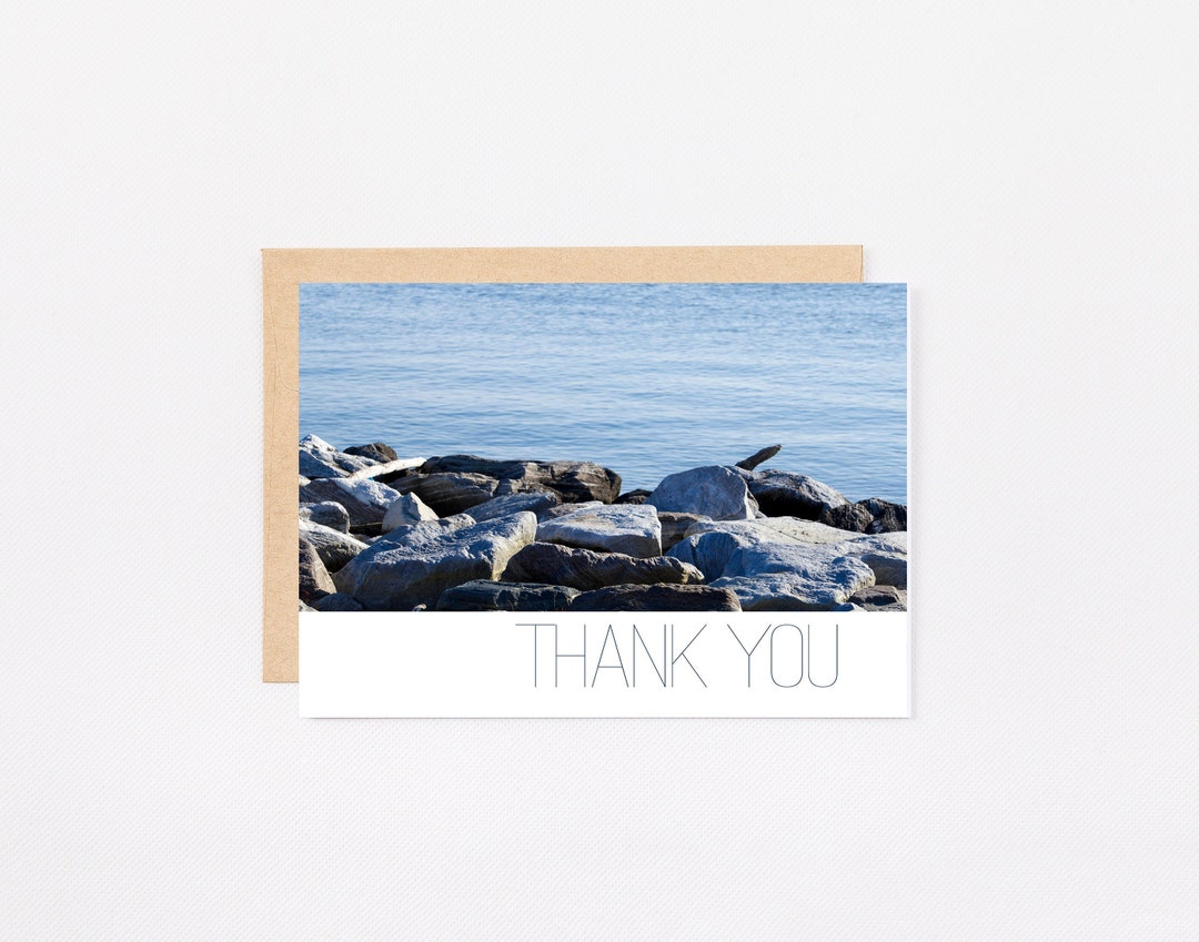 Printable Beach Thank You Card, 5x7, Nature, Simple, Photo, Water ...