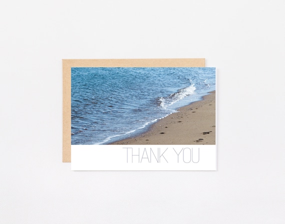Printable Beach Wave Thank You Card 5x7 Happy Birthday | Etsy