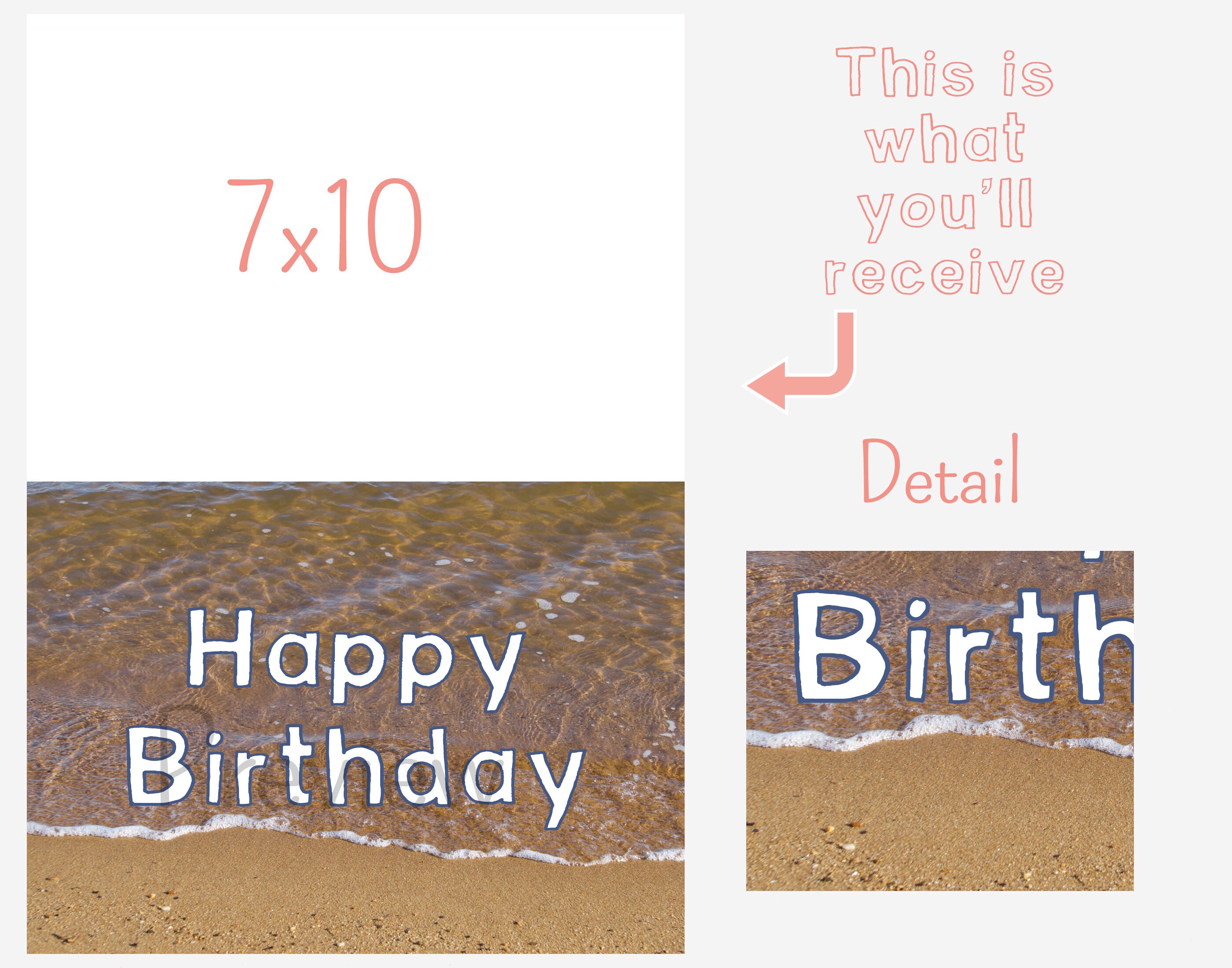 Printable Wave Birthday Card, Beach, Ocean, Nature, Simple, 5x7, Last ...