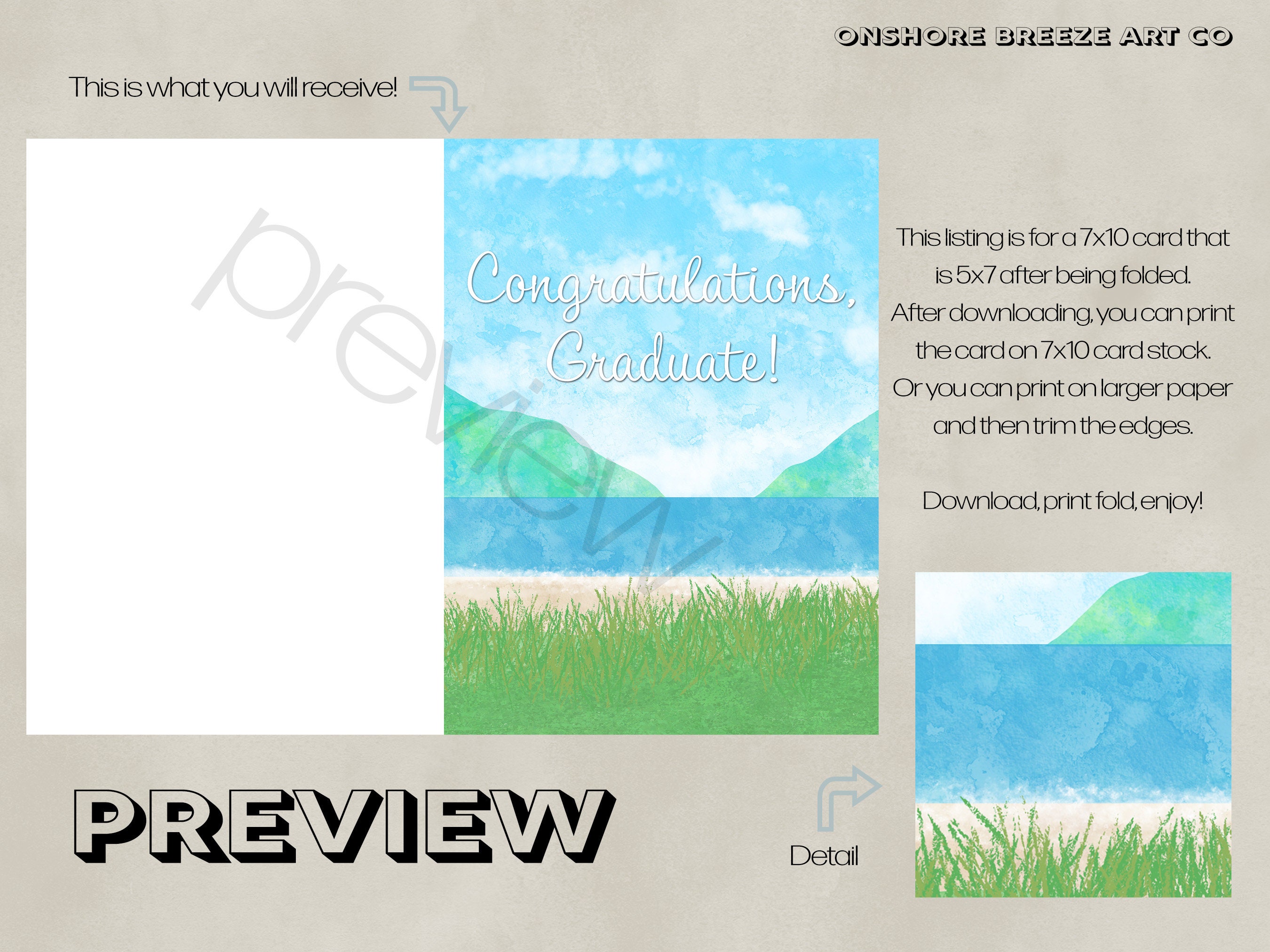 Printable 5x7 Graduation Card, Congratulations Graduate Card - Etsy