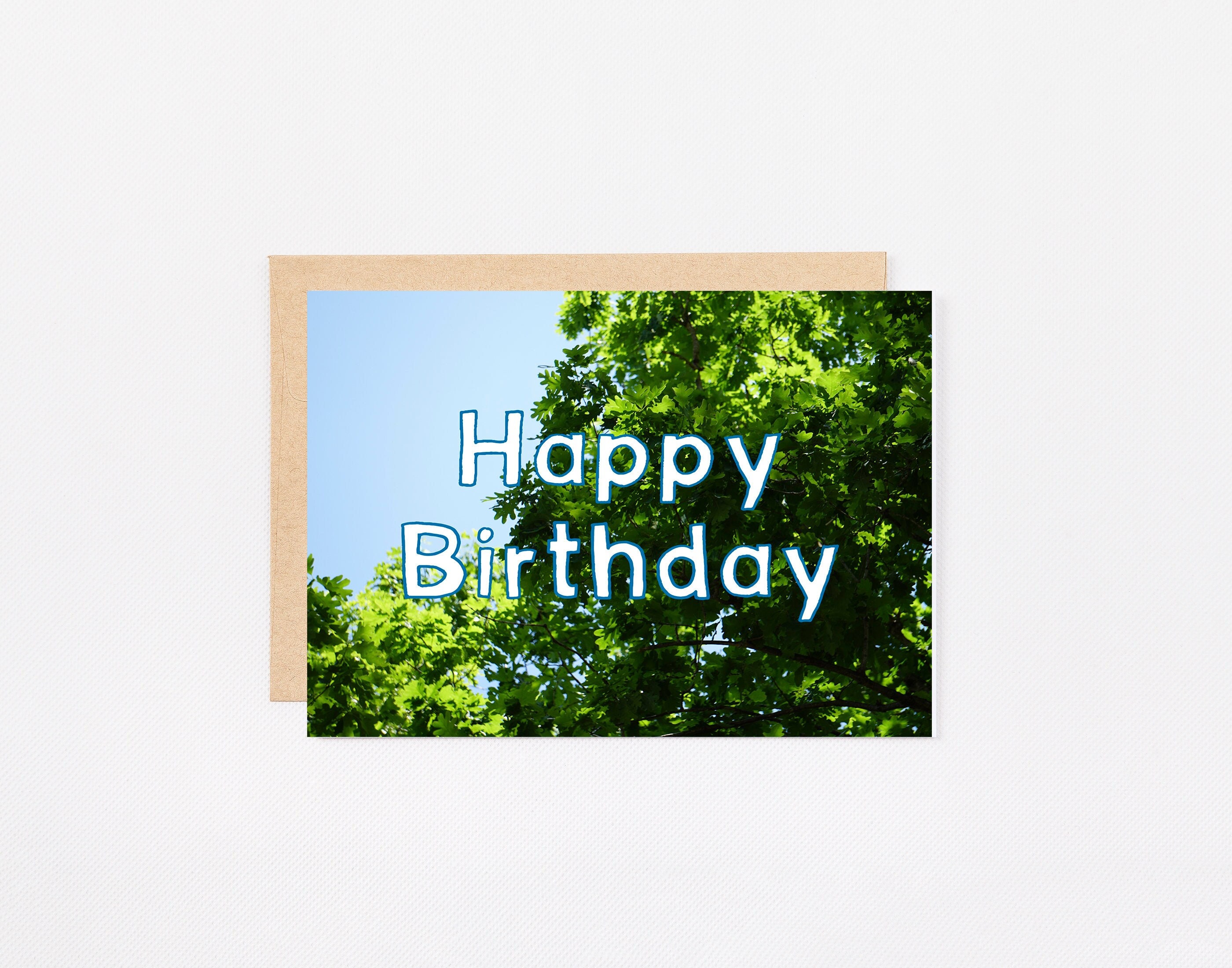 Printable Trees Birthday Card, 5x7, Happy Birthday, Trees, Sky, Nature ...