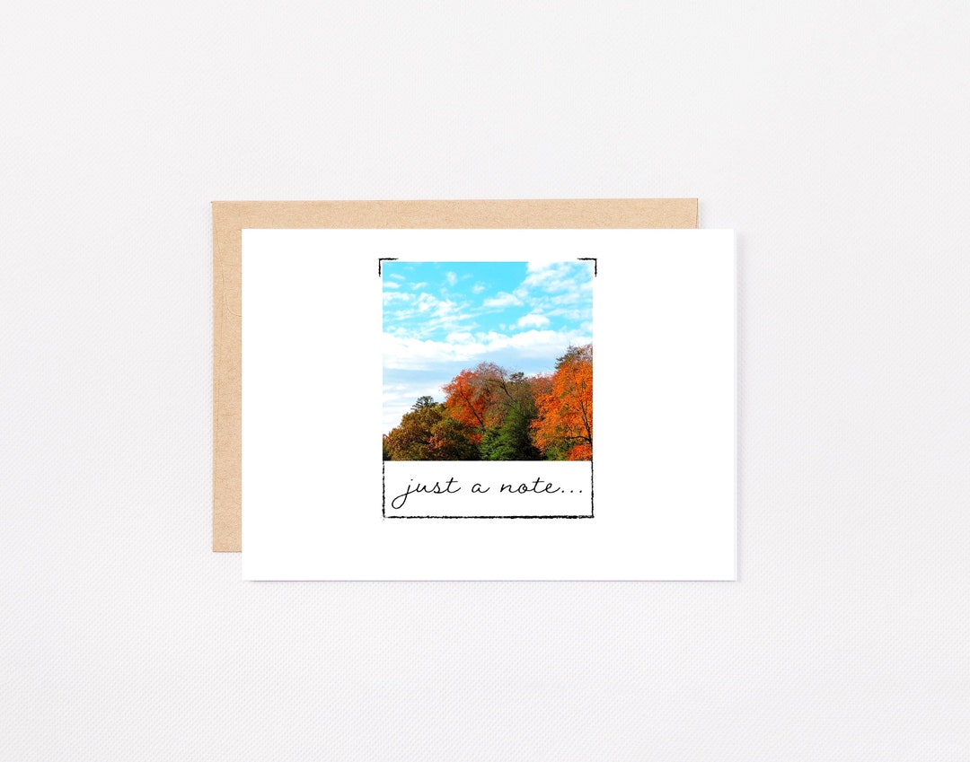 Printable Just a Note Fall Leaves Photo Note Card, 5x7 - Etsy