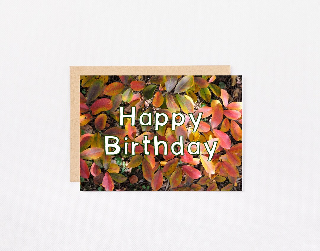 Printable Autumn Birthday Card, Fall, Leaves, 5x7 - Etsy