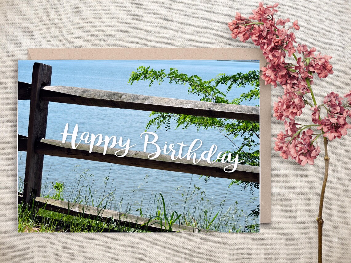 Happy Birthday Birthday Card Nature River Water Photo Etsy