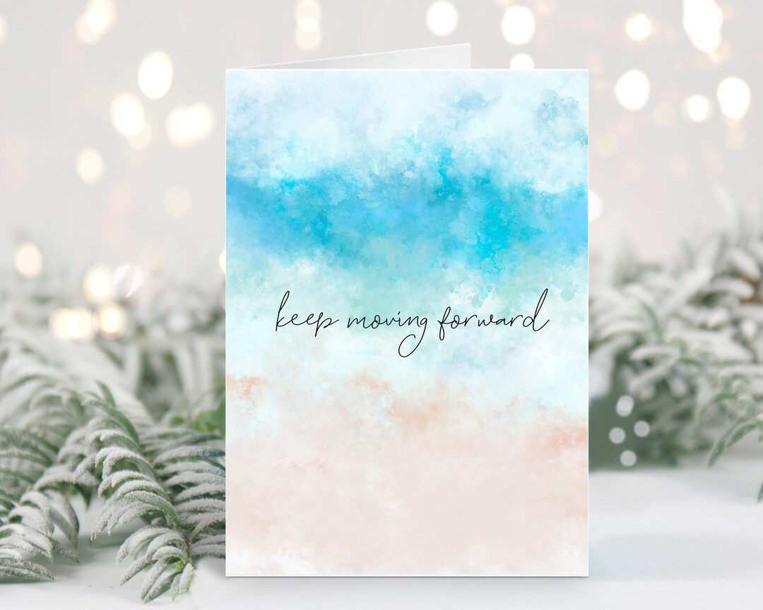 Printable Keep Moving Forward Greeting Card, 5x7, Abstract Beach ...
