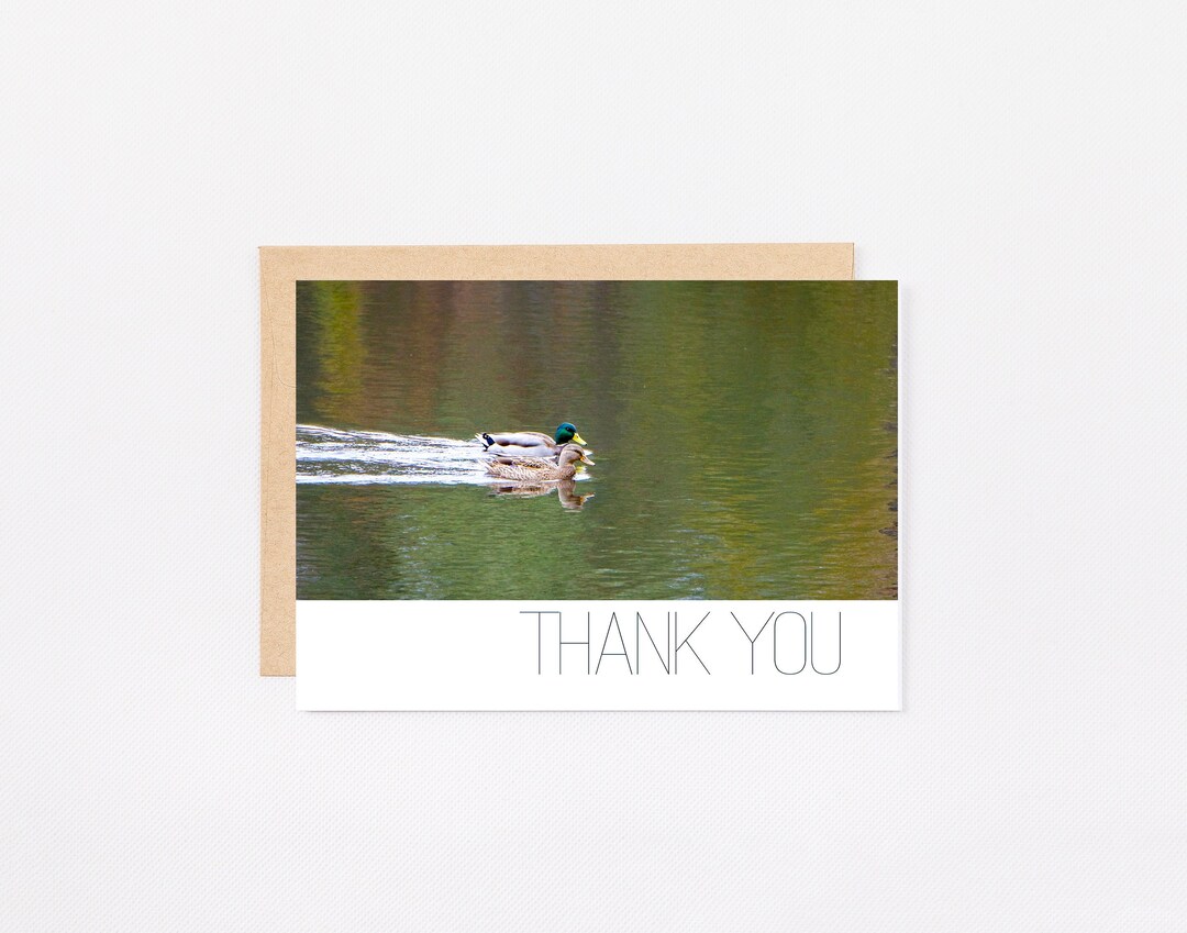 Printable Minimal Mallard Ducks Thank You Card, 5x7 - Etsy
