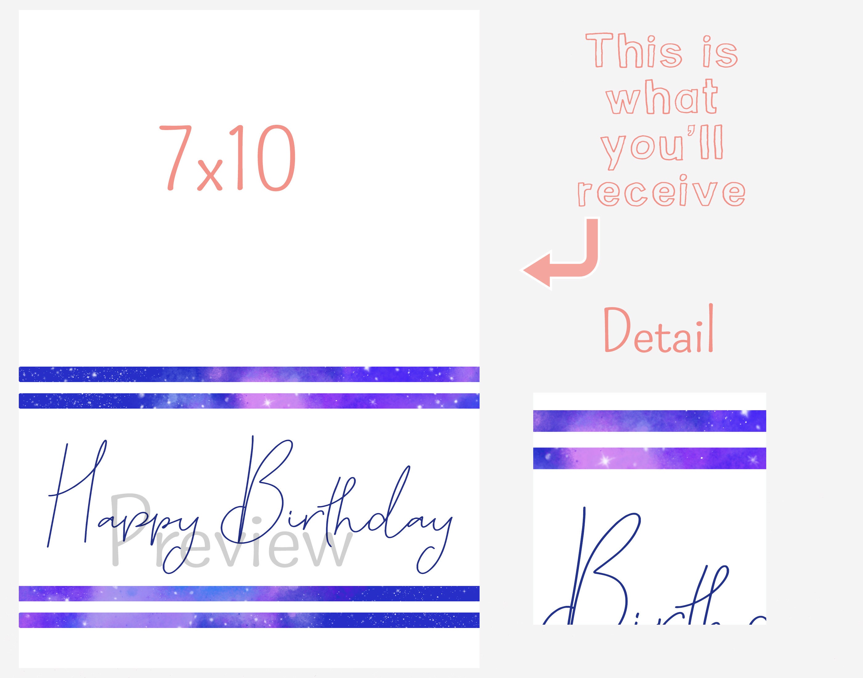 Printable Stars Birthday Card, 5x7, Simple, Minimal, Space, Sky, Stars ...