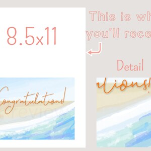 Printable Congratulations Card, Beach, Ocean, Graduation, Summer ...