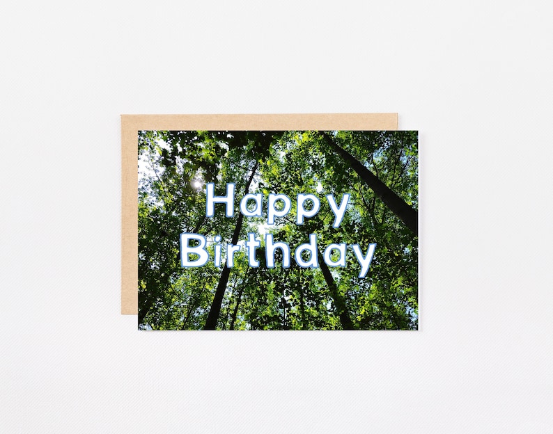 Happy Birthday, Printable Card, Forest, Trees, Nature, A7, 5x7, Digital ...