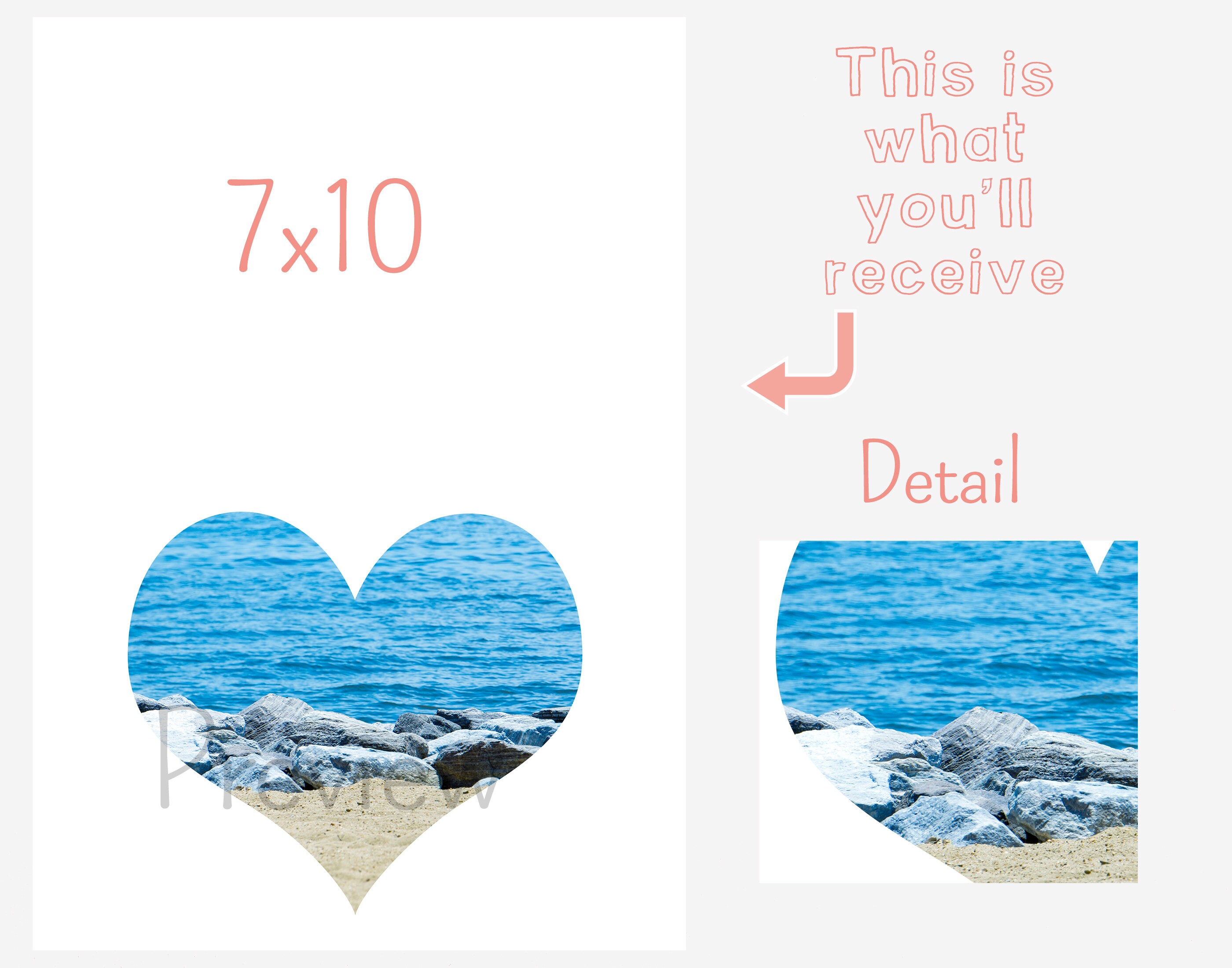 Printable Heart Shaped Beach Card, Valentine's Day - Etsy
