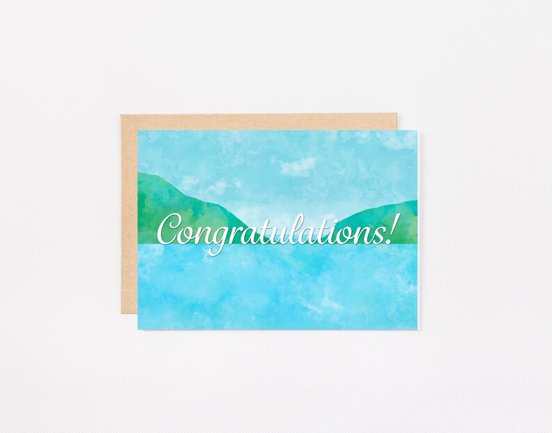 Printable Water and Mountains Congratulations Graduate Card, 5x7 - Etsy