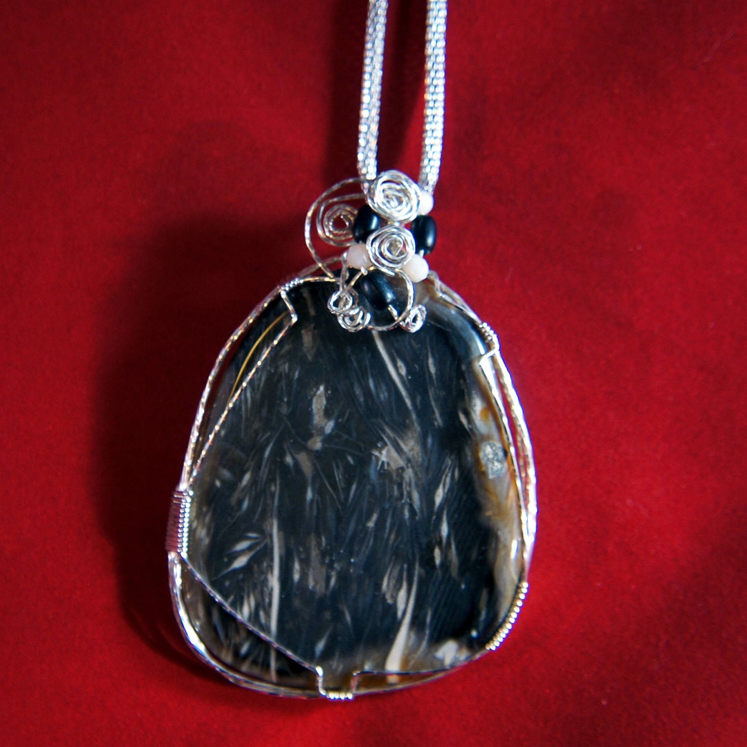 Feather Agate Necklace - Etsy