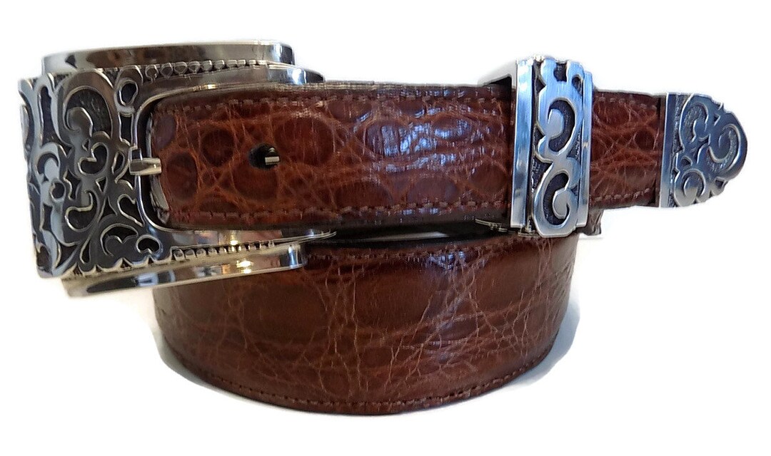 1" Silver FILIGREE Unisex 3 Piece Belt Buckle Set by Al Beres - Etsy