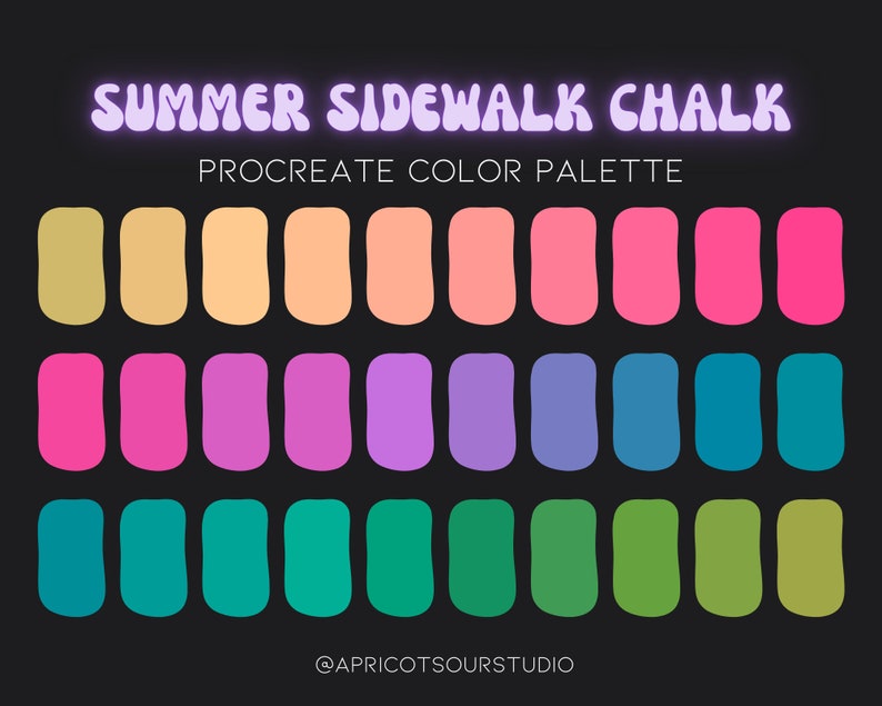 Summer Sidewalk Chalk Procreate Color Palette - Etsy