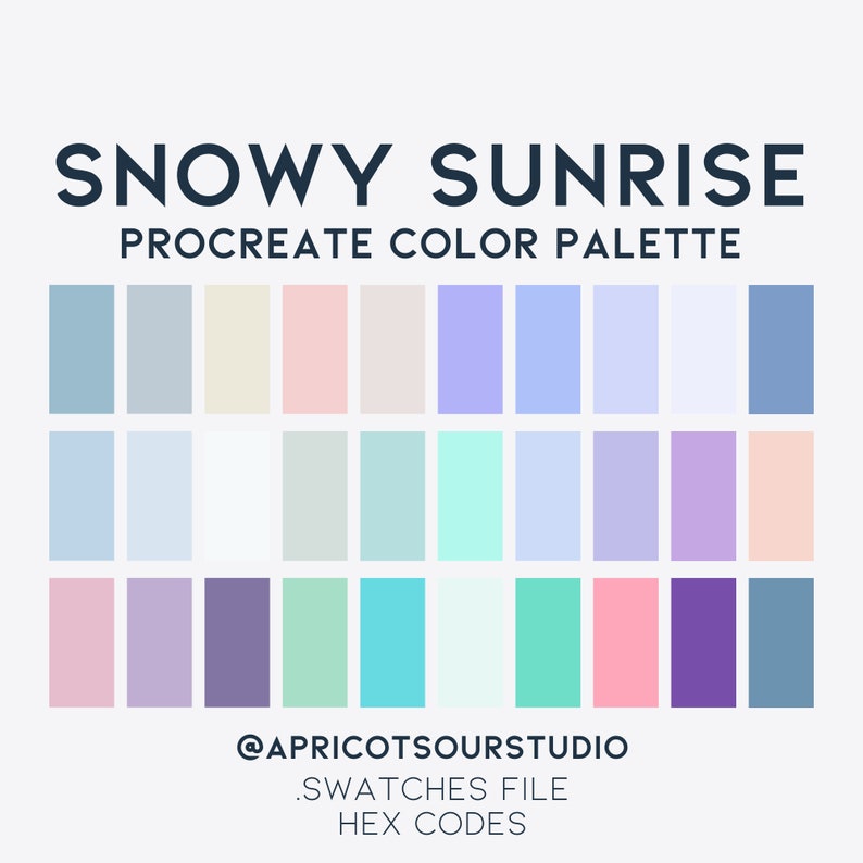 Snowy Sunrise Procreate Color Palette - Etsy