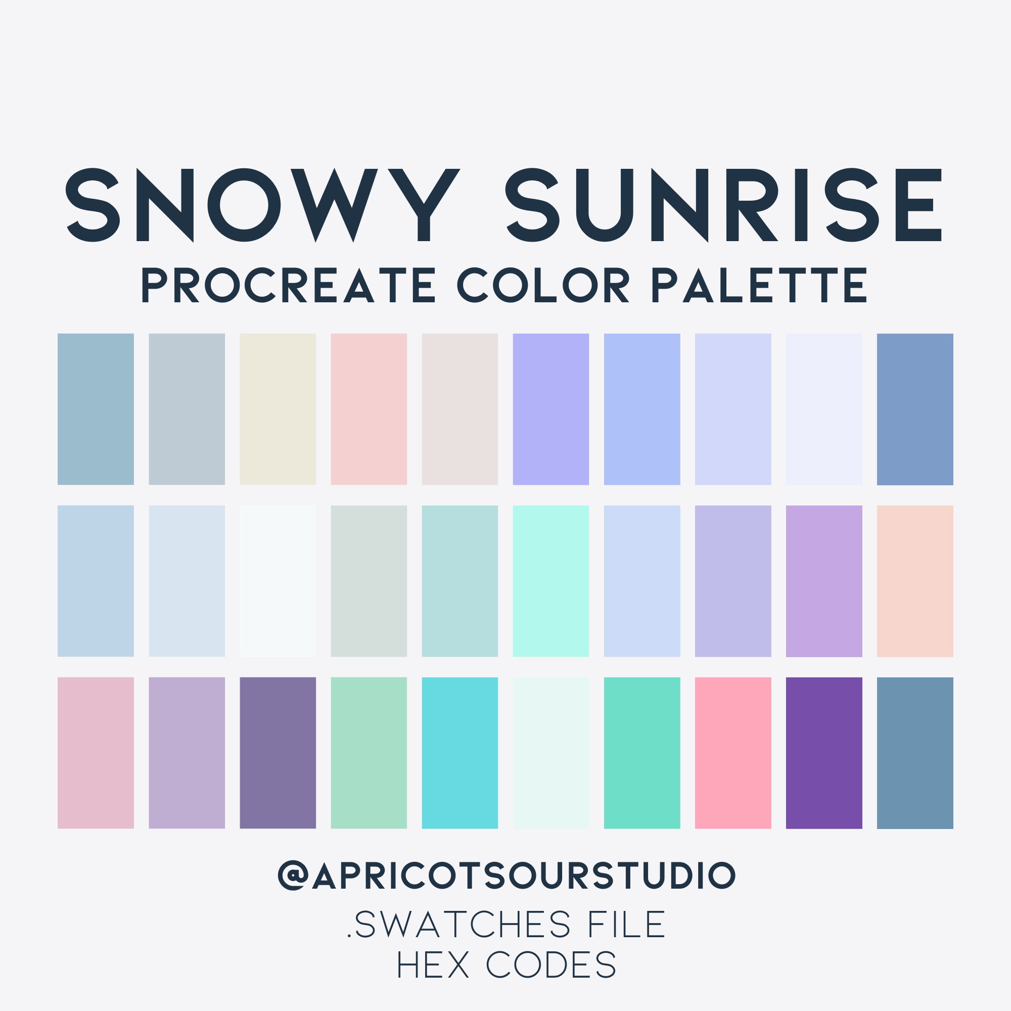 Snowy Sunrise Procreate Color Palette - Etsy