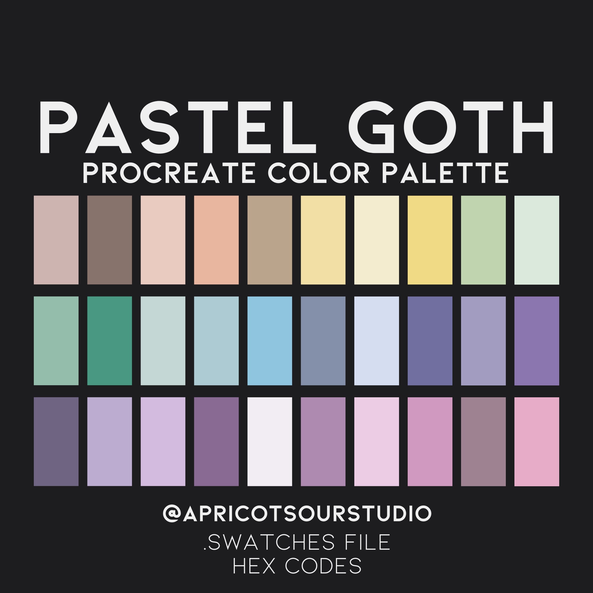 Pastel Goth Procreate Color Palette - Etsy