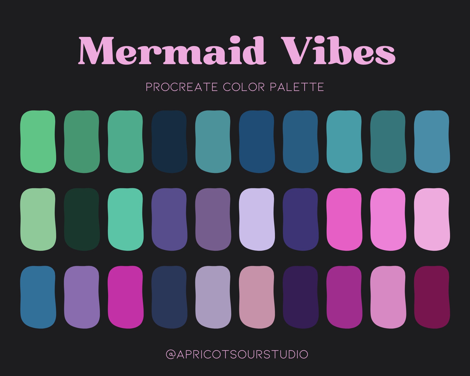 Mermaid Vibes Procreate Color Palette - Etsy