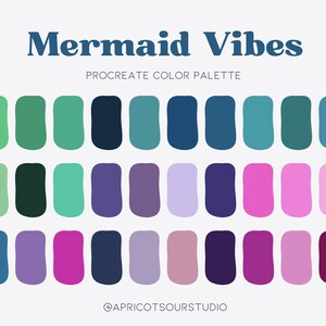 Mermaid Vibes Procreate Color Palette - Etsy