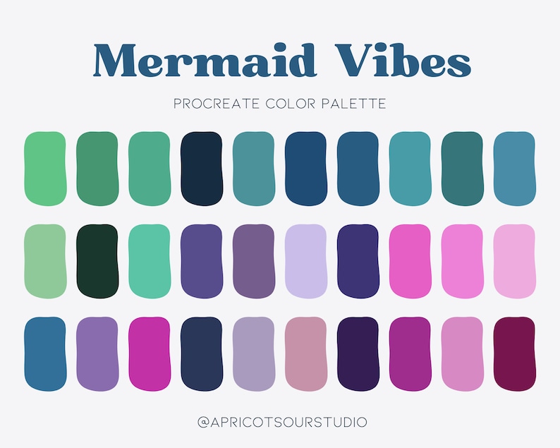 Mermaid Vibes Procreate Color Palette - Etsy