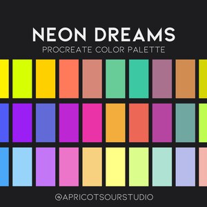 Neon Dreams Procreate Color Palette - Etsy