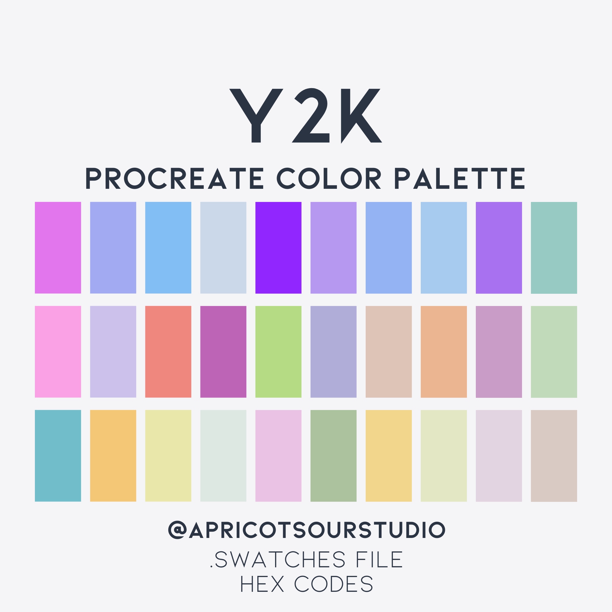 Y2K Procreate Color Palette - Etsy Canada