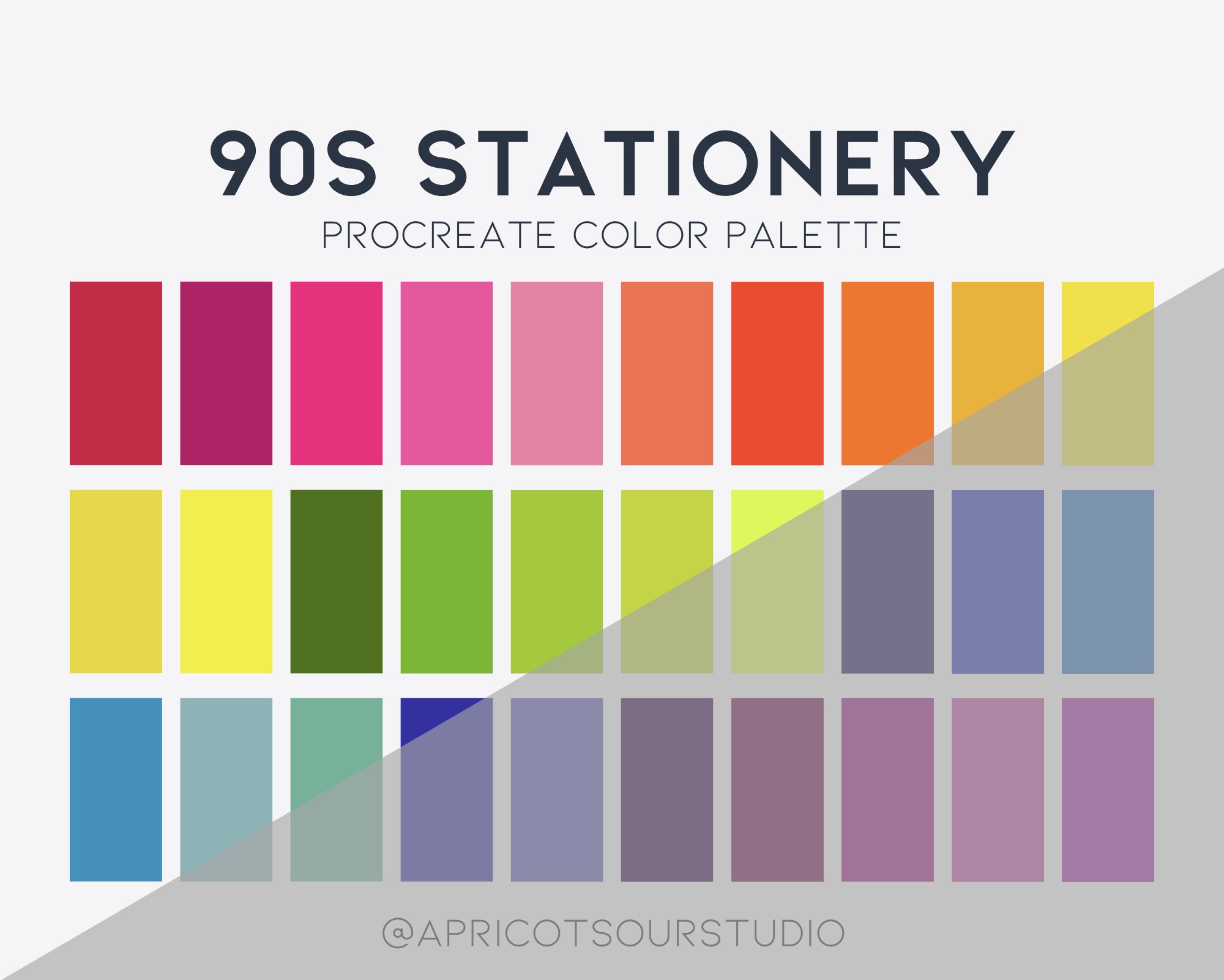 90s Stationery Procreate Color Palette - Etsy