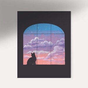 Printable Vaporwave Cat Window Painting - Etsy
