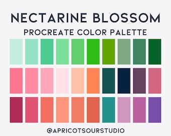 Procreate and Hex Code Color Palette - Meadow Blossom Gradient (30 ...