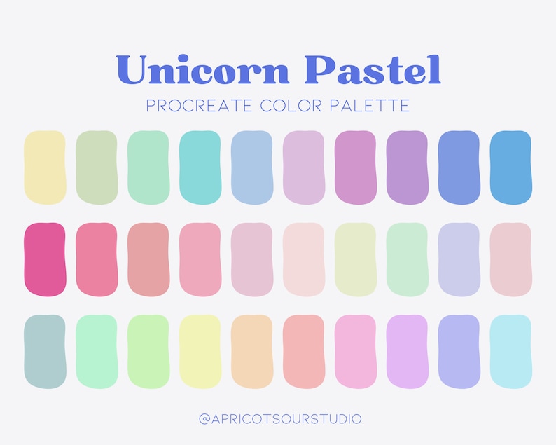 Unicorn Pastel Procreate Color Palette - Etsy
