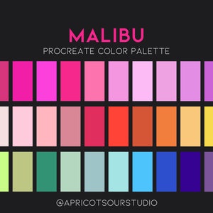 Malibu Procreate Color Palette - Etsy