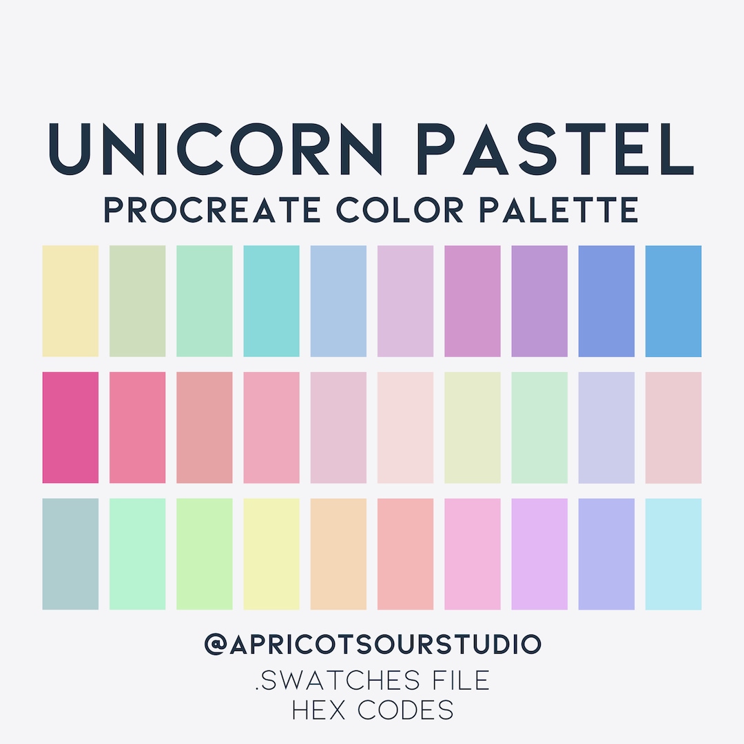 Unicorn Pastel Procreate Color Palette - Etsy
