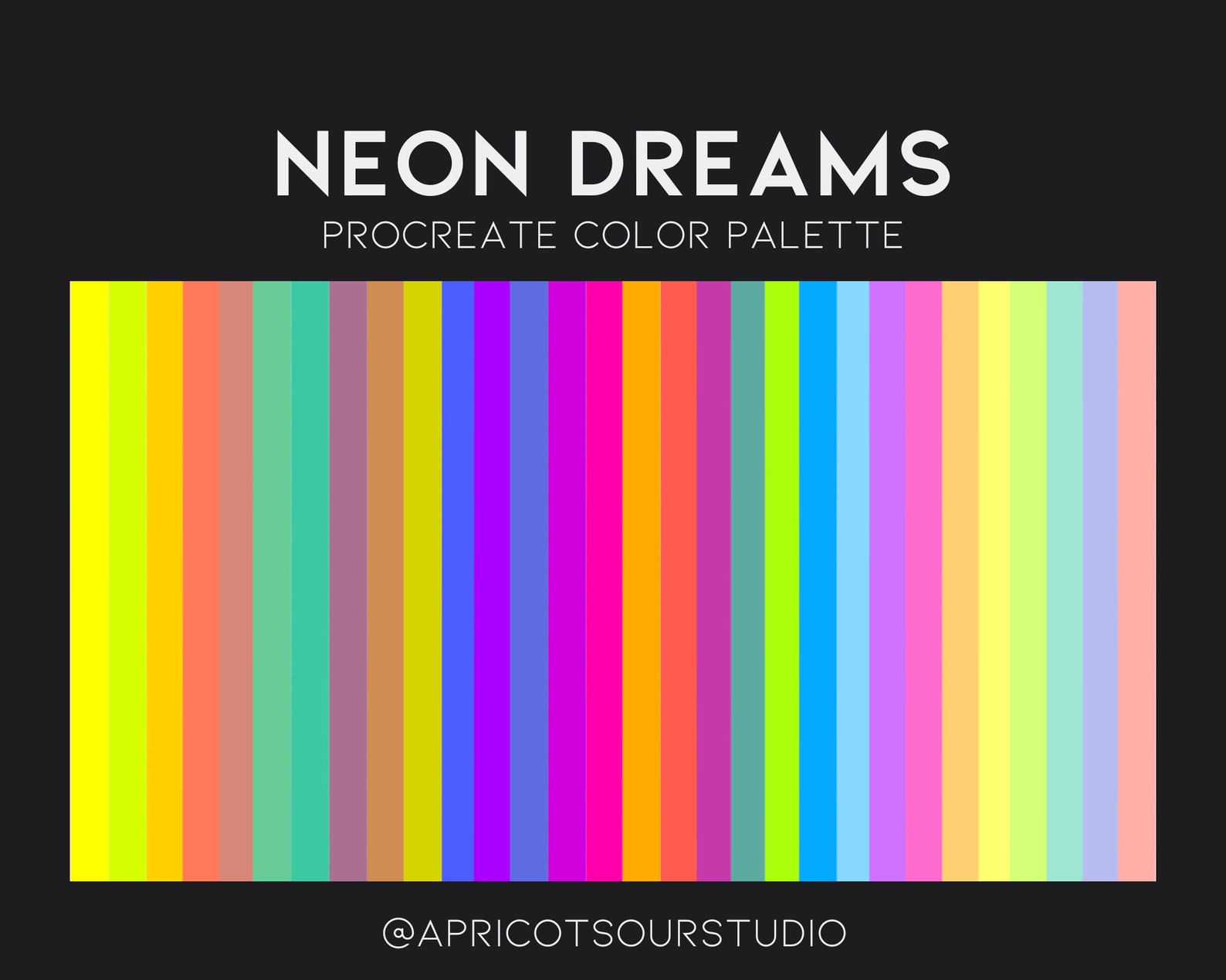 Neon Dreams Procreate Color Palette - Etsy