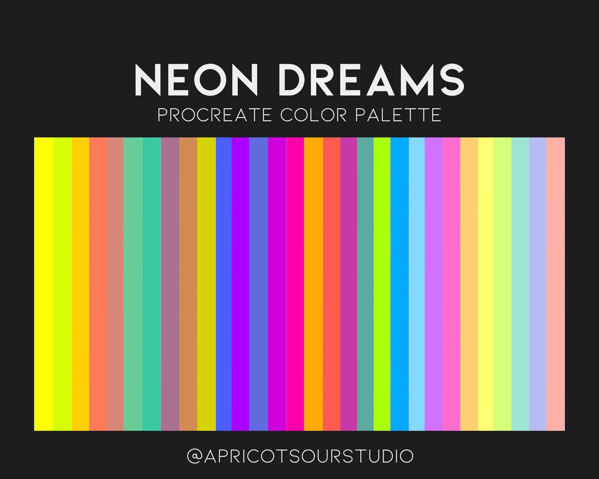 Neon Dreams Procreate Color Palette - Etsy